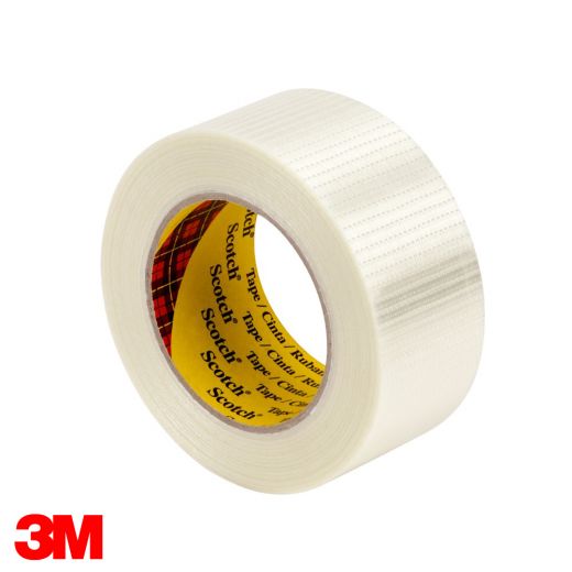 3M 8959 Crossweave Tape Clear 25mmx50m 10127410 - Self Adhesive Supplies